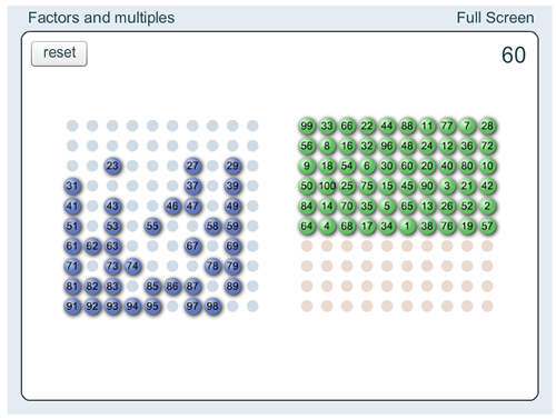 Factors And Multiples Game Nrich maths